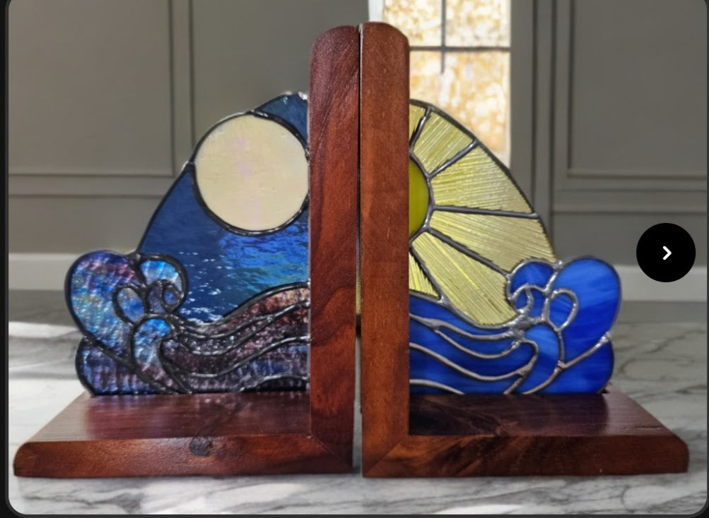 Bookends - Sun and the Moon – Simply Stained Glass